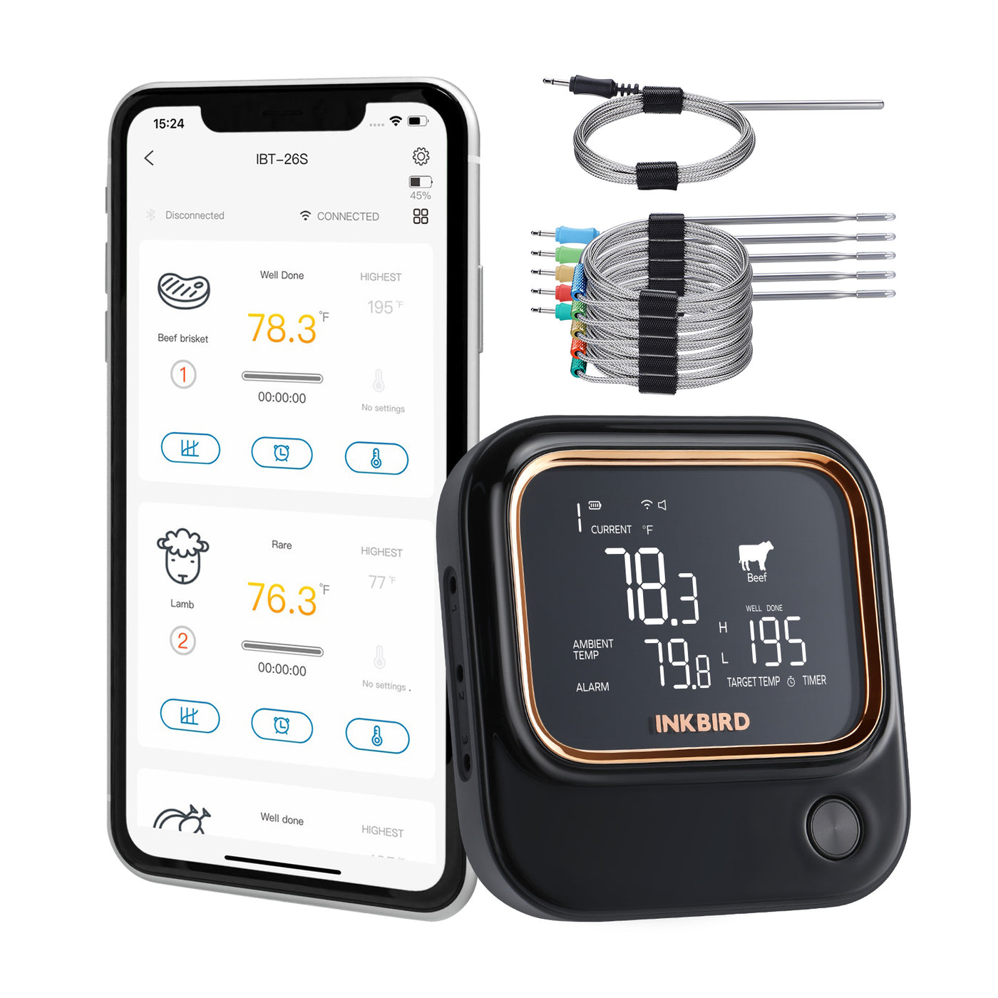 INKBIRD Wifi Bluetooth BBQ Thermometer IBT-26S 5G — INKBIRD NZ