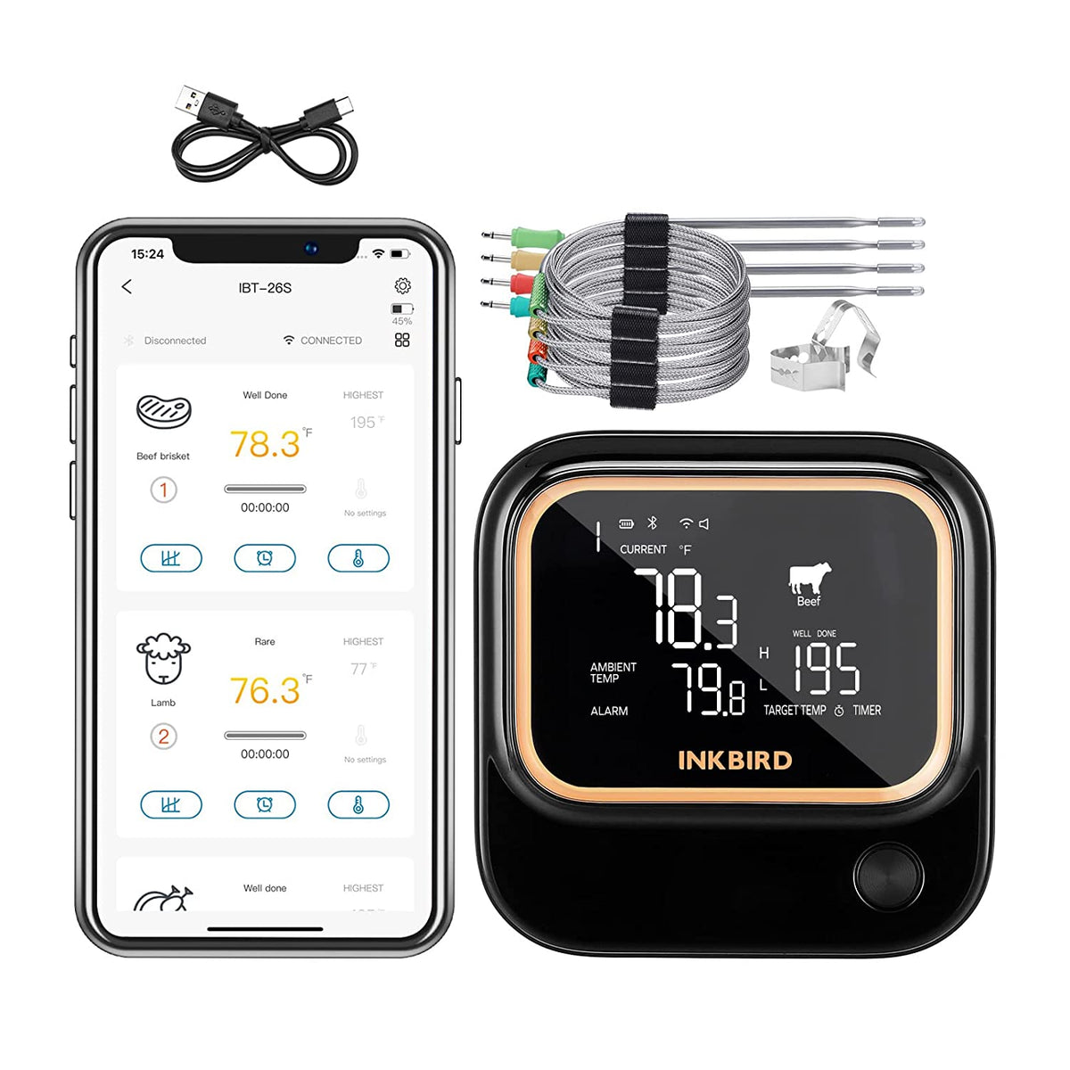 INKBIRD Wifi Bluetooth BBQ Thermometer IBT-26S 5G — INKBIRD NZ