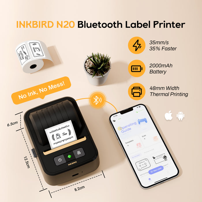 INKBIRD N20 Bluetooth Portable Label Maker Machine — INKBIRD NZ