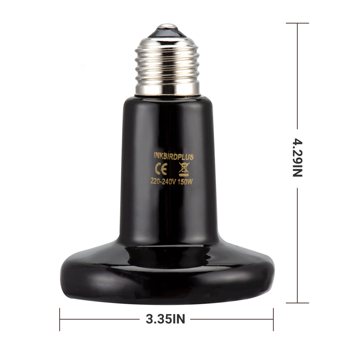 INKBIRD PLUS 2pcs 150W Infrared Ceramic Heat Emitter Reptile Heat Lamp ...