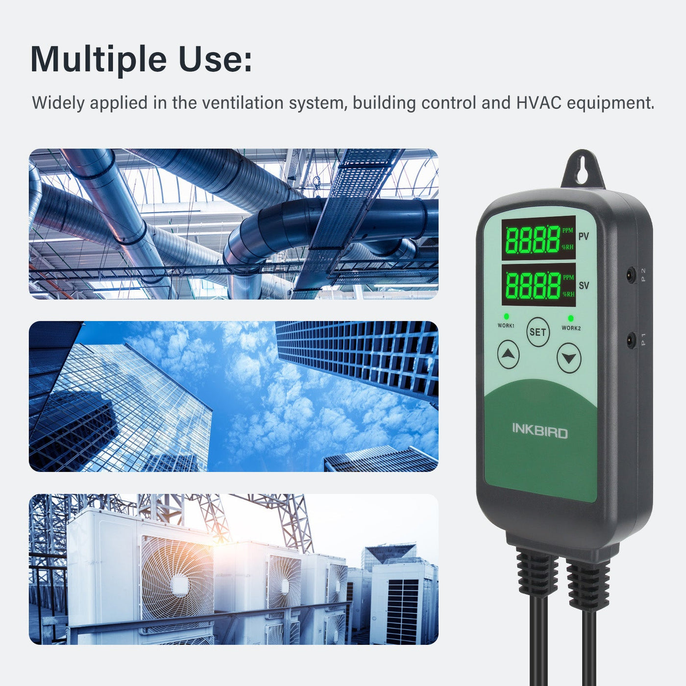 Inkbird Programmable CO2 Controller ICC-500T with CO2 S01 Sensor ...