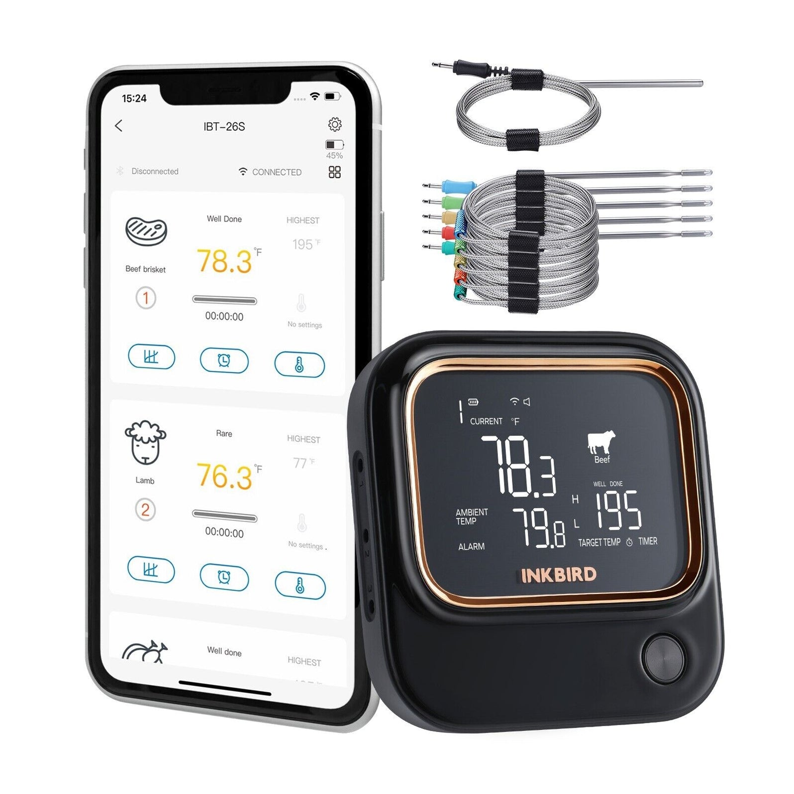 INKBIRD Wifi Bluetooth BBQ Thermometer IBT-26S 5G — INKBIRD NZ