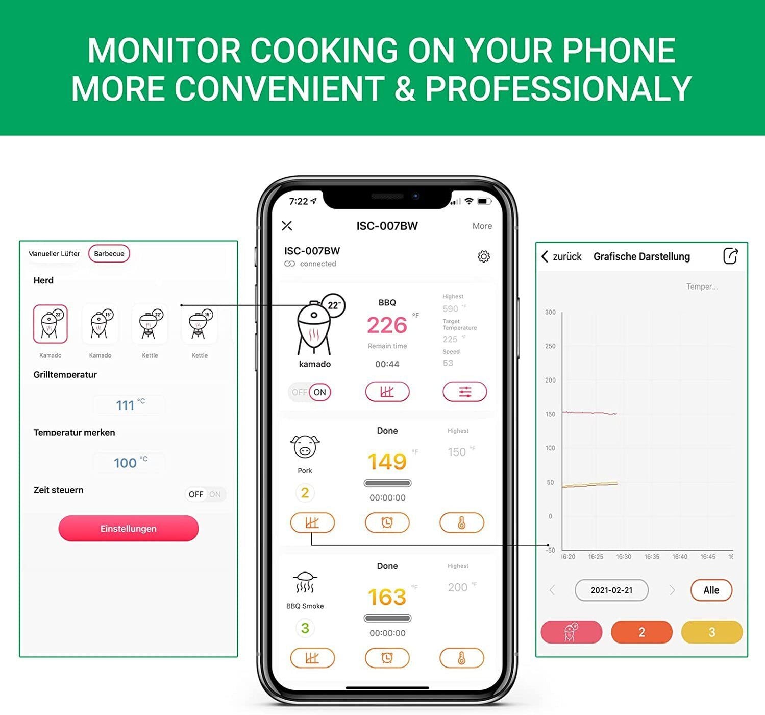 INKBIRD Wifi Bluetooth Automatic Smoker Fan Thermometer Controller ISC ...